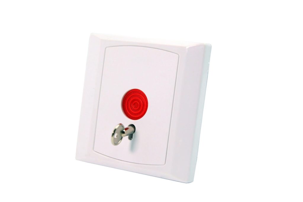 EL-PB86C Panic Button with Key (3″ X 3″) - ELOCK