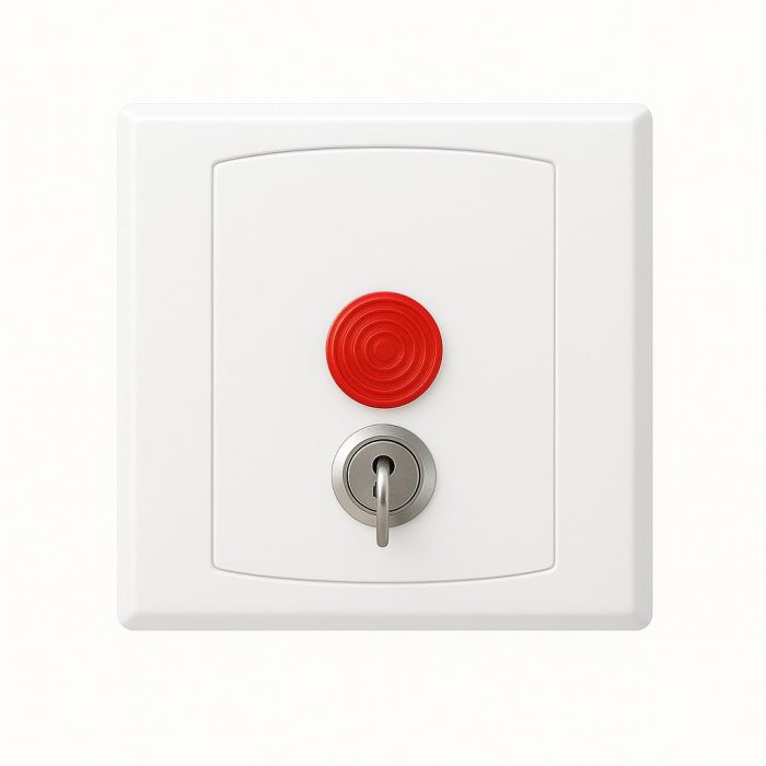 EL-PB86C Panic Button with Key (3″ X 3″) - ELOCK
